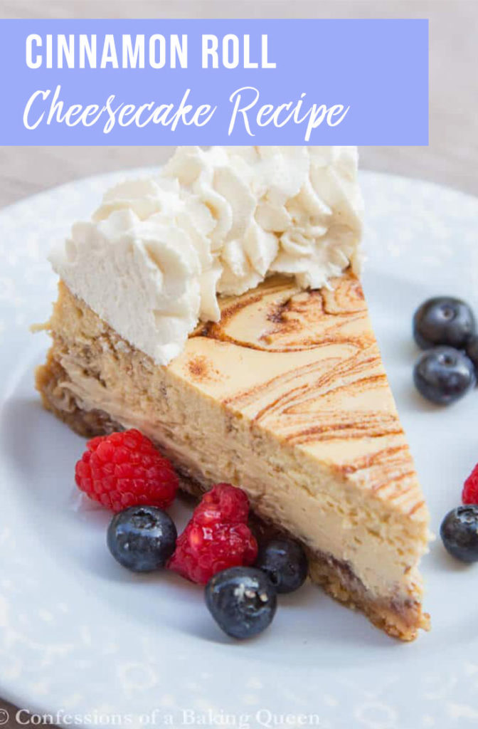 Cinnamon Roll Cheesecake - Confessions of a Baking Queen